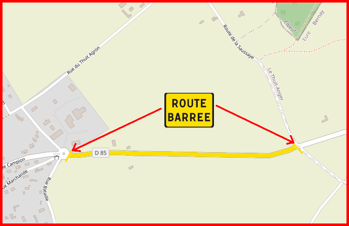 Route barrée - Le Thuit de l'Oison